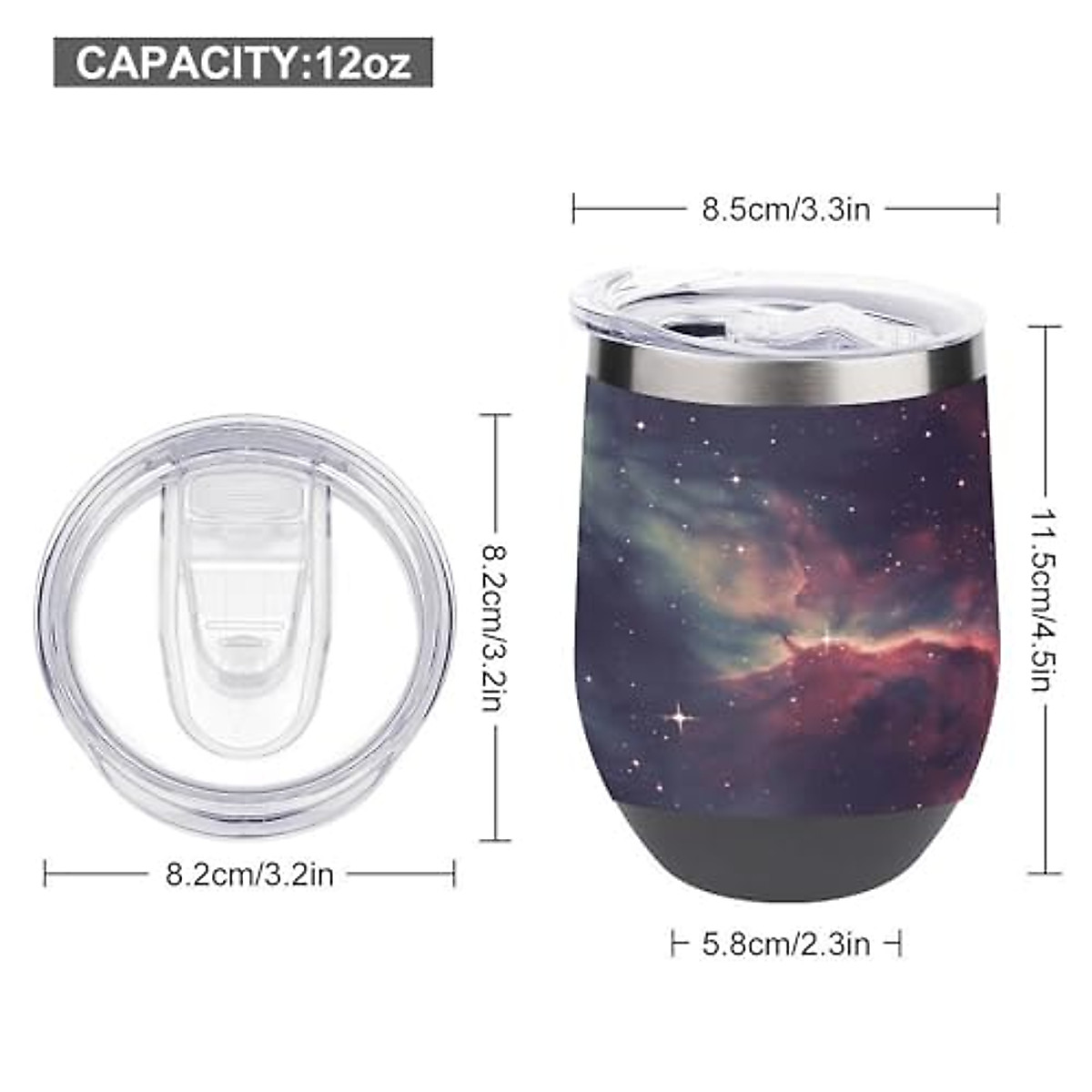 WYUSPGK 304 Stainless Steel Insulated Cup, Star Field Print Smooth Rim, Durable & Reusable - Perfect for Office, Home, And Travel