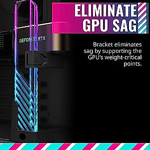 Cooler Master MasterAccessory ARGB GPU Support Bracket, Edge-Lit ARGB Tempered Glass, Universal GPU Bracket, Multiple Orientations (MCA-U000R-GSBTG-00)