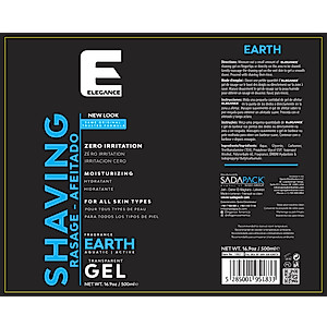 E Elegance Barber Accessories - Transparent Shaving Gel For Men Or Women, Aquatic/Acive Earth Fragrance - The Ultimate Shaving Solution For A Smooth, Irritation-Free Experience, 16,9 Oz