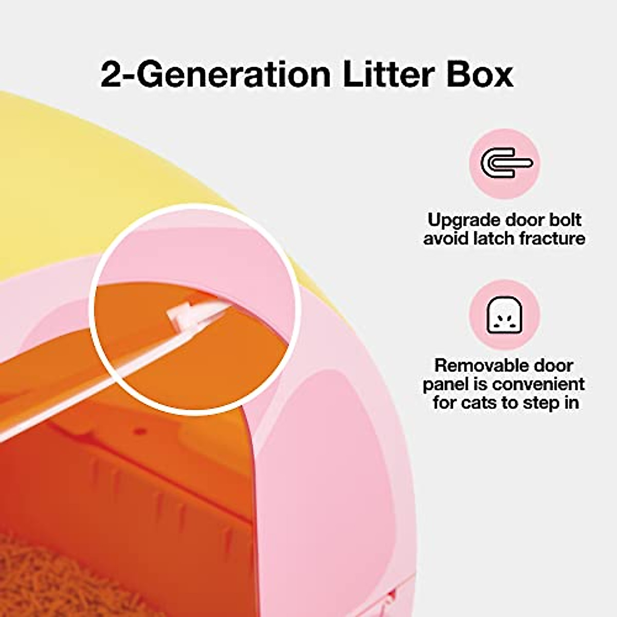 VETRESKA Covered Cat Litter Box, Enclosed Large Cat Litter Box Top Entry Kitty Litter Box with Lid Litter Scoop, Sifting Hooded Kitten Litter Box Drawer Cat Toilet, Perfect for Medium and Large Cats