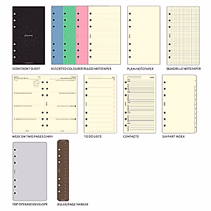 Filofax Malden Personal Navy Leather Organizer Agenda Calendar Bundle with DiLoro Ballpoint Pen (Navy 2022 with Pen, Personal Paper Size 6.73'' x 3.74''), 028614-22-DLP