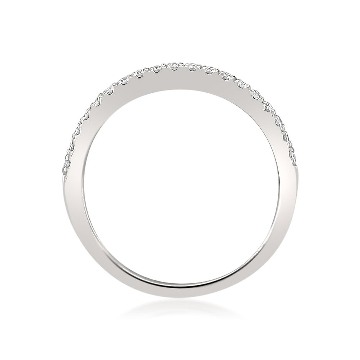 Beyond Brilliance 1/4 Carat Diamond, Pavé-Set Platinum Round Diamond Micro-Pave Bridal Wedding Band Ring (H-I, VS2-SI1)