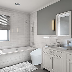 Transolid TL-5401-A Rosemary 1-Piece 0.8/1.28 GPF Dual Flush Elongated Bidet Toilet, White