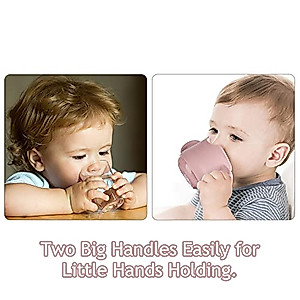 haakaa Silicone Toddler Cup - Durable Baby Training Cup for Baby Independent Drinking, Easy-grip Handles Drinking Cup for 6 Months+ Babies 150ml/5oz (Blush)