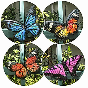 VOKPROOF Metal Butterfly Wall Art Decor - 5 Pack Butterflies Hanging Decorations for Indoor Outdoor Garden,Patio,Fence