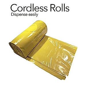 Resilia Medical - Biohazard Bags - For Infectious Waste Disposal, Meets DOT ASTM Standards for Hospital Use, Yellow, 33 Gallon, 29x43 Inches, 25 Bags