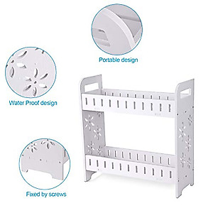2 Tier Bathroom Organizer Countertop, White Corner Skincare Storage Shelf Cosmetic Organizer Holder, Counter Vanity Tray for Kitchen