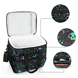MNSRUU Cooler Bag Magic Skulls Cooler Bag Insulated Lunch Totes Picnic Bag Leakproof Beach Cooler Lunch Box Container