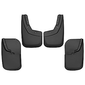 Husky Liners - Front & Rear Mud Guards | 2011 - 2016 Ford F-250/F-350 w/ Single Rear Wheels & w/o OEM Fender Flares, Front & Rear Set - Black, 4 Pc | 56686