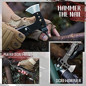VEITORLD Multitool Axe Hammer Camping Accessories, Stocking Stuffers for Men, Gifts for Mens for Christmas, Dad Gifts for Men Who Have Everything, Birthday Gifts for Him Grandpa Husband Women