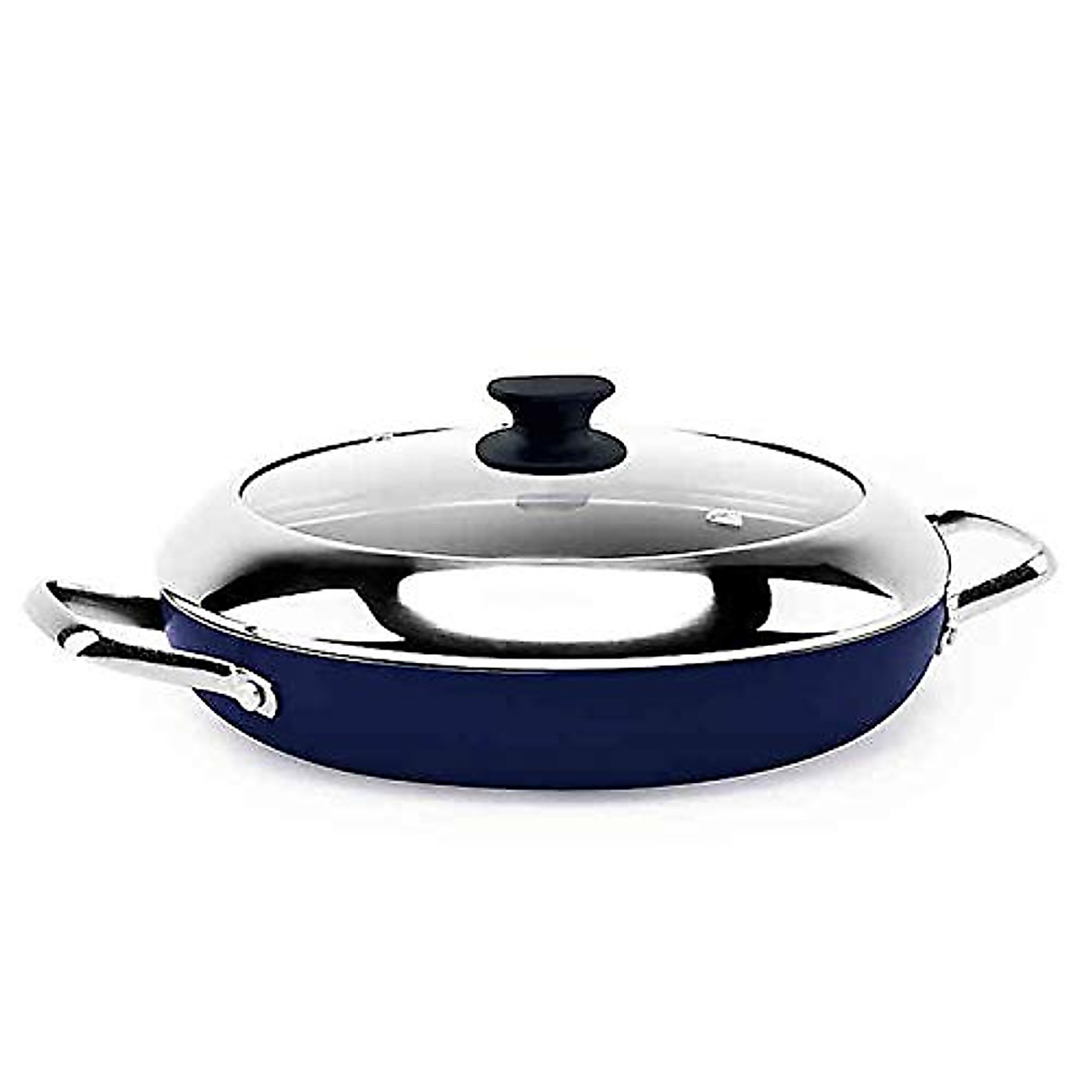 Blue Diamond Grill Genie Pan - Ceramic Nonstick 11-Inch Covered in Blue