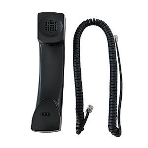 The VoIP Lounge Replacement HD Voice Handset with Curly Cord for Polycom VVX Series IP Phones 300 301 310 311 400 401 410 411 500 501 600 601 1500 Black (Please See Full Description Below)