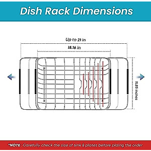 KESOL Expandable Dish Drying Rack in Sink Dish Drainer - Dish Drying Rack for Kitchen Sink Accessories - in Sink Dish Drainer Stainless Steel Sink Rack - Over The Sink Dish Drying Rack - Rustproof