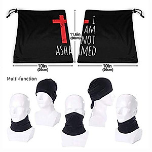 I Am Not Ashamed Big Red Cross Christian Unisex Bandanas Mouth Mask Face Masks Cover Neck Warmer For Dust Wind Sun Uv