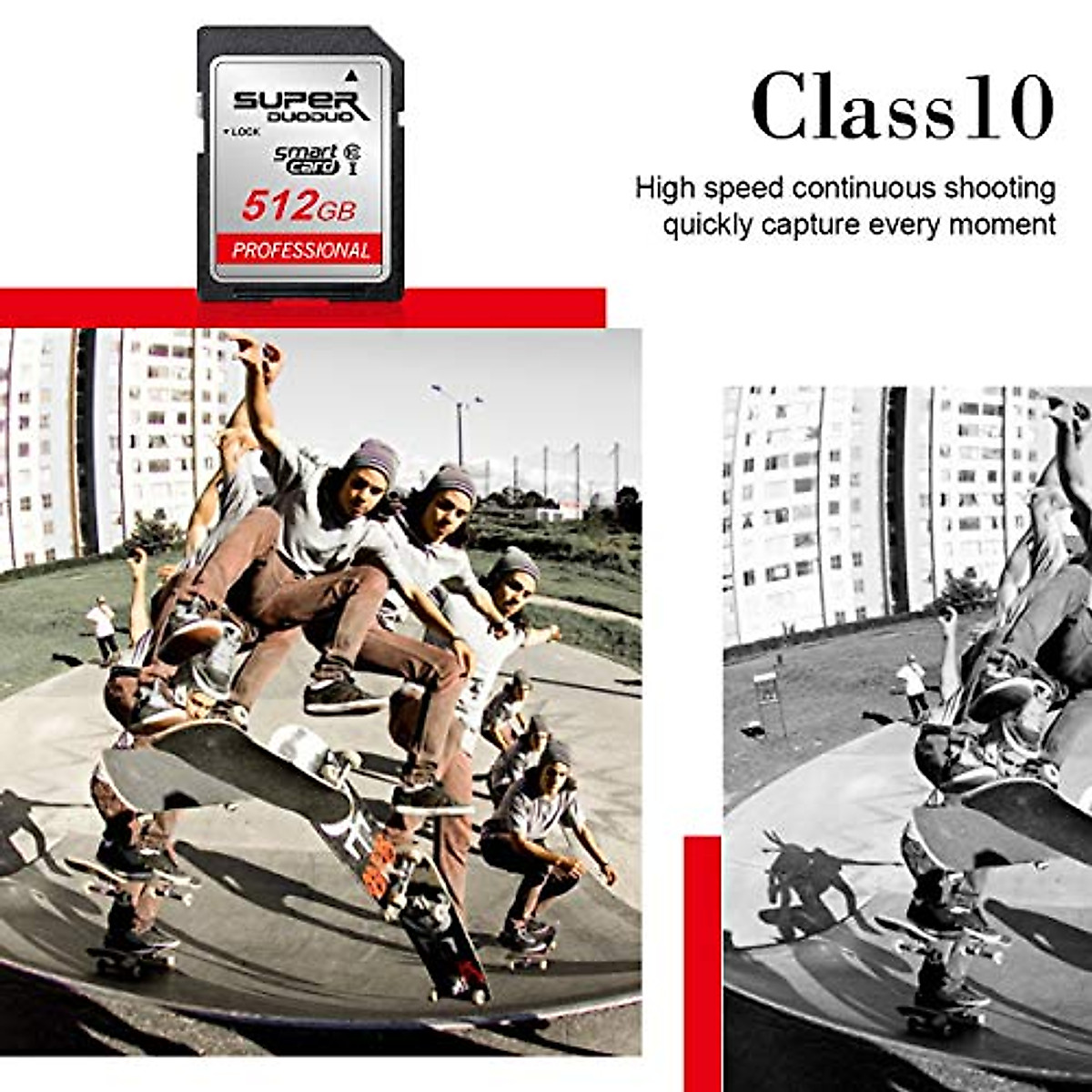 SD Card Class 10 Memory Card 512GB for Vloggers,Filmmakers,Photographers & Videographer SD Card 512GB for Digital Camera,Tablet High Speed SD Card