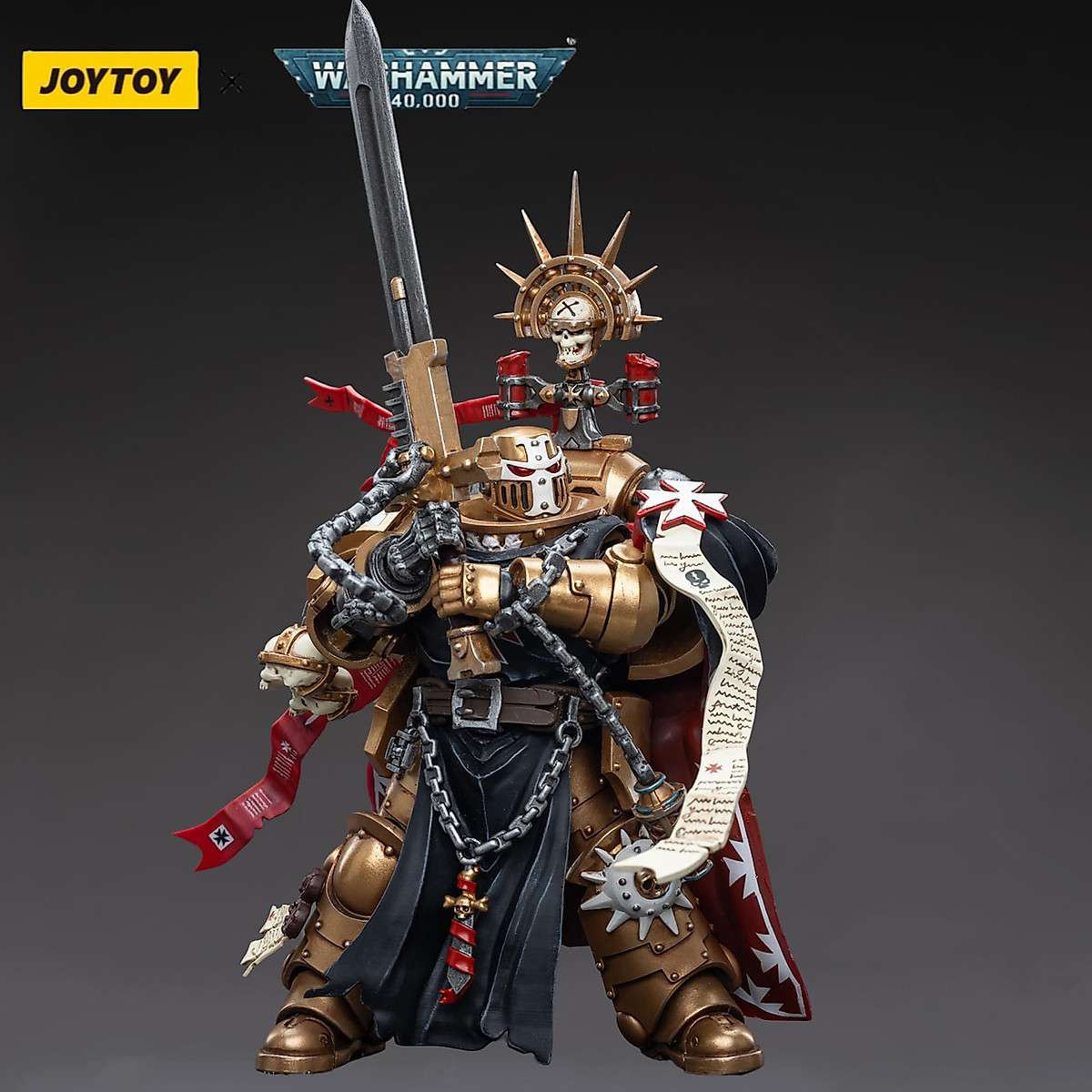 JOYTOY Warhammer 40,000 Action Figure Black Templars High Marshal Helbrecht 5-Inch Collection Model Christmas Birthday Gifts