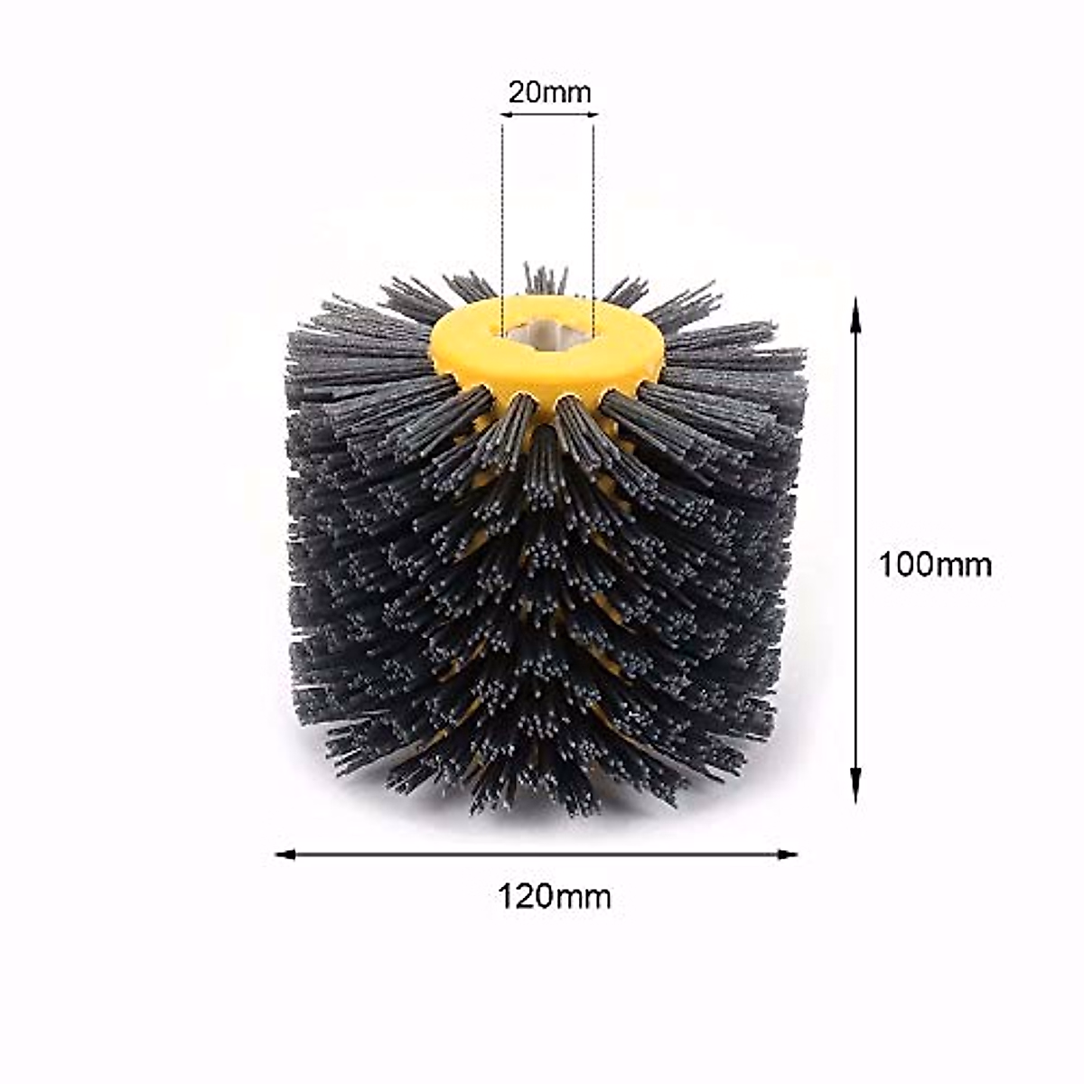 SIGNI Abrasive NYLON Wire Drawing Wheel Drum Burnishing Polishing Brush for wooden furniture floor polishing 120X100mm 120 Grit 1pack