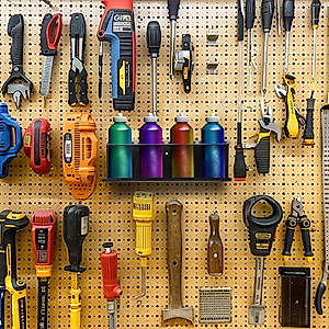 HZSSLKM 2 Pack Spray Can Holder Organizer For Garage And Workspace,Black Wall-Mounted Steel Aerosol Can Holder,Spray Paint Can Holder With Mounting Accessories Included(4 Cans)