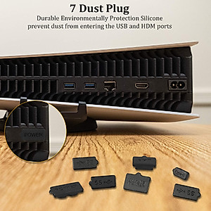 Dust Cover for PS5 Console, Dust Plugs USB HDM Interface Anti-dust Cover Dustproof Plug for PS5 Optical Drive Version/Digital Version Game Console Accessories