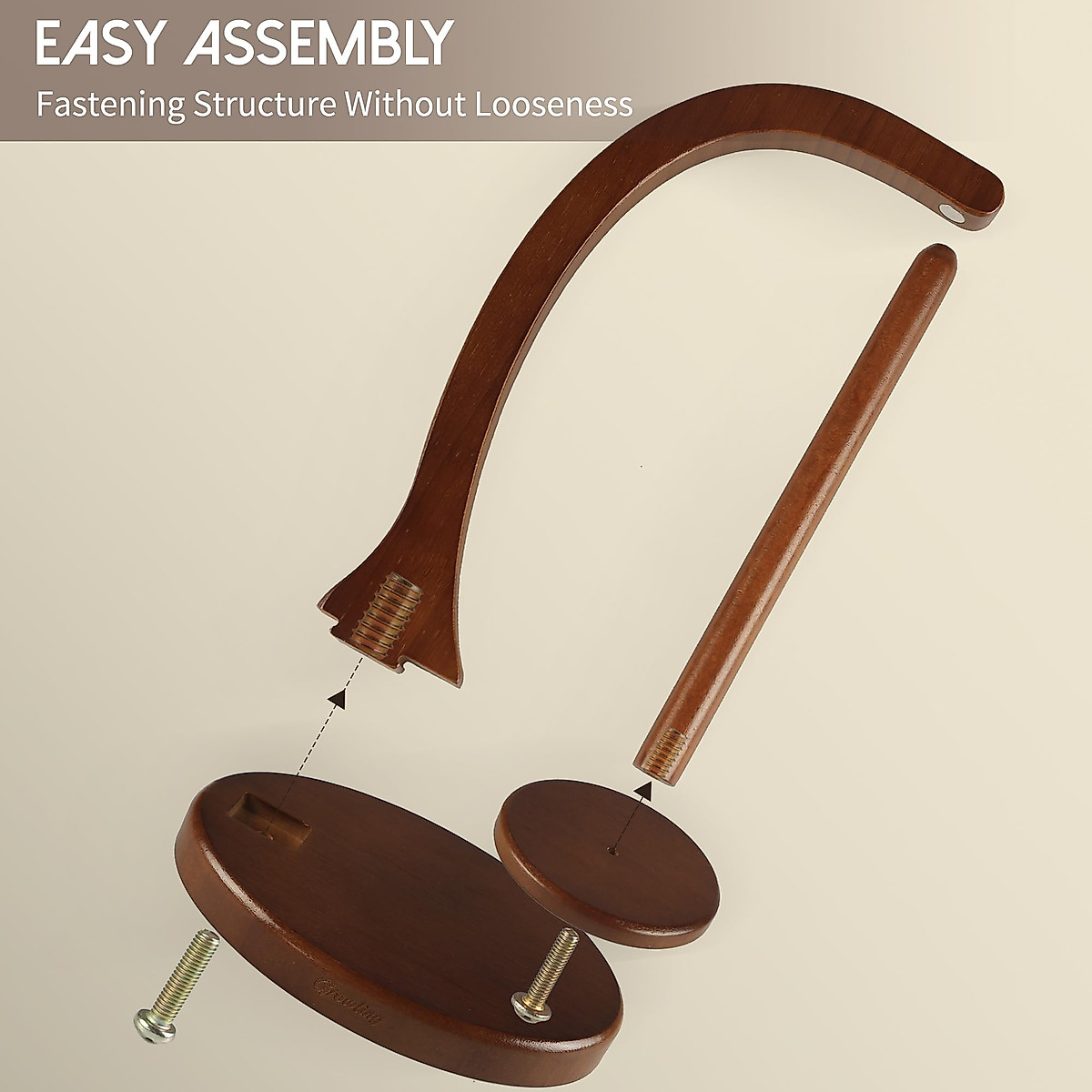 Wooden Yarn Holder for Crocheting, Upgrade Larger Size & Magnetic, Rotating Pendulum Yarn Ball Dispenser Stand, Yarn Spinner as Surprise Gift for Knitting Lovers (Walnut)