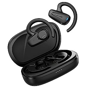 MSTHOO Open Ear Headphones with Mic, Wireless Bluetooth 5.3 Earbuds Reducing Hearing Loss, Wireless Charging, IPX7 Waterproof, 45H Playtime Sports Ear Buds for Running, Cycling, Workout with Earhooks