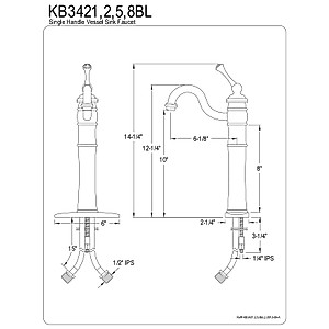 Kingston Brass KB3428BL Victorian Vessel Sink Faucet, Brushed Nickel