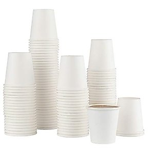 [100 PACK COFFEE CUPS] 3 ounce Disposable Paper Hot Cups - Coffee Cup, Bathroom, Espresso, Mouthwash Cups