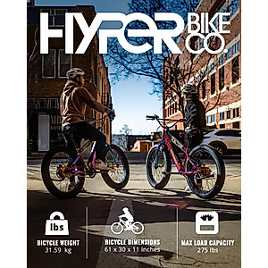 Hyper E-Ride BMX Fat Tire Electric Bike. 250w, 36v Battery, 26 X Inch Fat Tire Ebike with Pedal Assist, Single Speed, Front and Rear Disc Brakes, BMX Frame. Electric Bicycle for Adults. (Jet Fuel)