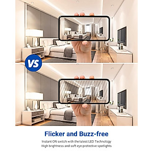 NUOVA GERMANY GU10 LED Light Bulbs Non-Dimmable, 4000K Natural White GU10 Bulb, 5W LED Bulbs with 100°Flood Beam Lighting for Kitchen, Range Hood, Living Room, Bedroom, 6 Pack