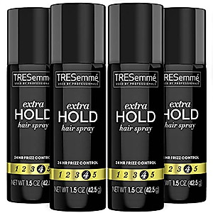 TRESemmé Tres Two Spray Extra Hold Hairspray, Extra-Firm Control, Strong Hold with Touchable Feel, Humidity Resistant, All Day Frizz Control, Pack of 4 – 1.5 oz each