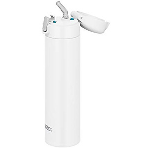 Thermos FJM-450 WH Water Bottle, Vacuum Insulated Straw Bottle, 15.2 fl oz (450 ml), White, Cold Insulation Only