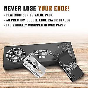 50 Count Double Edge Razor Blades - Men's Safety Razor Blades for Shaving - Platinum Japanese Stainless Steel Double Razor Shaving Blades for Men for a Smooth, Precise and Clean Shave