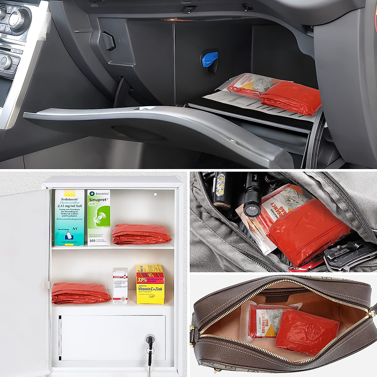 Homelove Waterproof Emergency Mylar Blanket Bivy Sack, with Lightweight Portable Nylon Sack for for Camping Hiking Outdoor Adventure Activities,orange