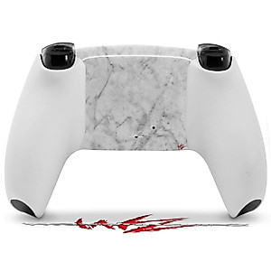 WraptorSkinz Skin Wrap compatible with Sony PS5 DualSense Controller Marble Granite 09 White Gray (CONTROLLER NOT INCLUDED)
