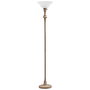 Amazon Brand – Stone & Beam Vintage Floor Lamp, 71"H, Whitewash Wood
