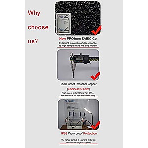 Witproton Solar PV Connector IP68 1500V 40A Hollow Tinned Copper Terminal Black 5 Pairs (2.5mm2~6mm2 (14AWG~10AWG))