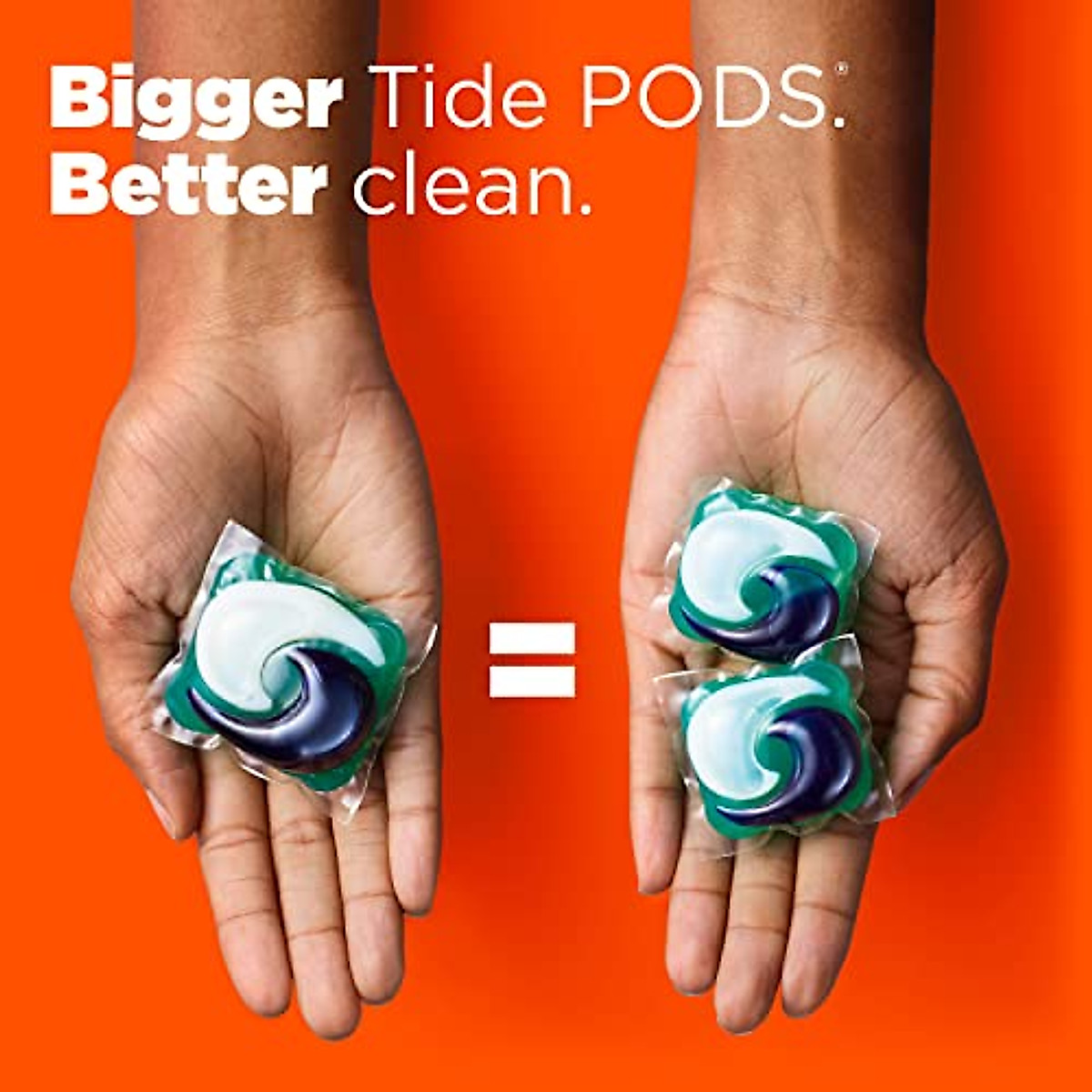 Tide Power PODs Hygienic Clean Heavy Duty Liquid Laundry Detergent Pacs HE Compatible 45 Count Hypoallergenic Free and Clear of Dyes and Perfumes For Visible and Invisible Dirt