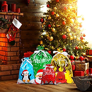 STEFORD 30PCS Christmas Drawstring Gift Bags,Lager Size Xmas Gift Wrapping Goodies Bags