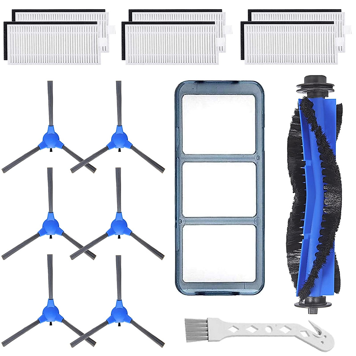 Replacement Parts kit for Eufy RoboVac 11S, RoboVac 30, RoboVac 30C, RoboVac 15C,RoboVac 12, RoboVac 35C, Robot Vacuum cleaner Accessory Kit,6 Filters,6 Side Brushes,1 Main Brush,1 Pre Filter