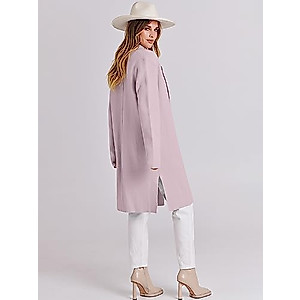 Prinbara Open Front Cardigan for Women Lapel Casual Long Sleeve Knit Sweater Lightweight Trench Coat Jacket 2023 Trendy 7PA21-Taofen-S