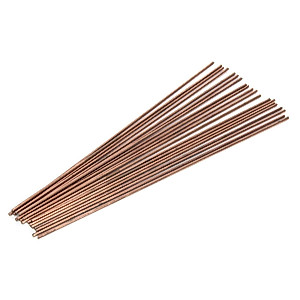 Oumefar 20Pcs Round Copper Welding Rod Phosphor Copper Round Welding Rod Welding Consumables 25cm for Air Conditioner Refrigerators