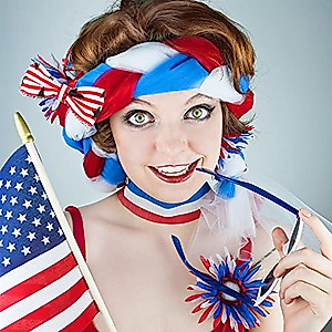 3 Rolls Patriotic Wired Ribbons Independence Day Ribbon Patriotic Stripe Wired Ribbon USA Flag Star Ribbon 4th of July Ribbons for Memorial Day, Veterans Day, 4th of July, President's Day Decors