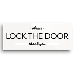 Reilly Originals 2x5 Inch Please Lock Door Sign ~ Ready to Stick ~ Premium, Durable