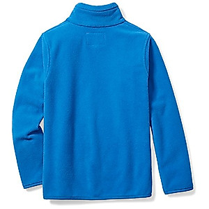 Amazon Essentials Boys' Polar Fleece Full-Zip Mock Jacket, Blue, X-Small
