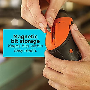 BLACK+DECKER 4V MAX* Cordless Screwdriver with LED Light (BDCS30C)