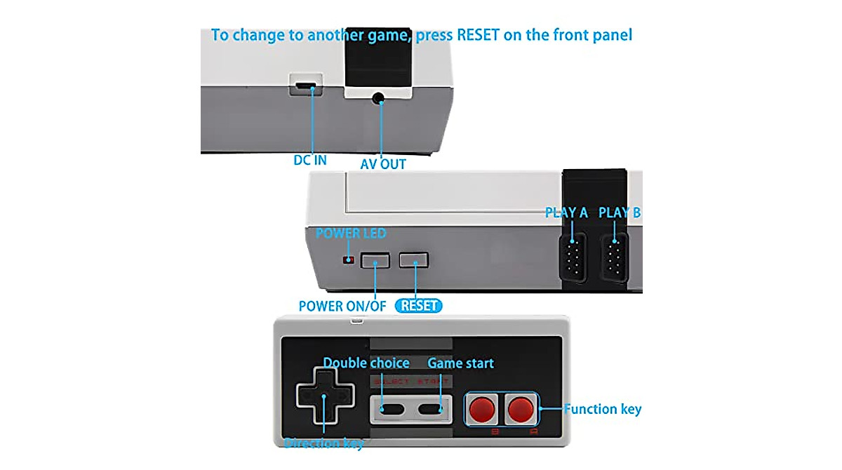 Classic Mini Retro Game Console: 620 Built-in Games, Plug & Play