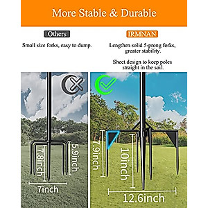IRMNAN String Light Poles, Light Poles for Outside String Lights, 9FT String Light Poles for Outside 2 Pack, Easy to Assemble,10FT String Light Pole with Adjustable Shepherds Hook High-end Series