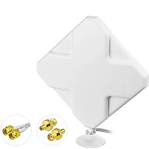 Bingfu High Gain 4G LTE Antenna 35dBi Panel MIMO SMA Male TS9 Antenna Compatible with 4G LTE Wireless CPE Router Mobile Hotspot MiFi Mobile Broadband Modem Industrial IoT Router Cellular Gateway