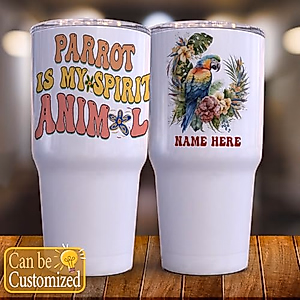Adorable Parrot Lover Tumbler for Coworkers and Friends Custom Personalized Insulated Tumbler Full Lid 30oz