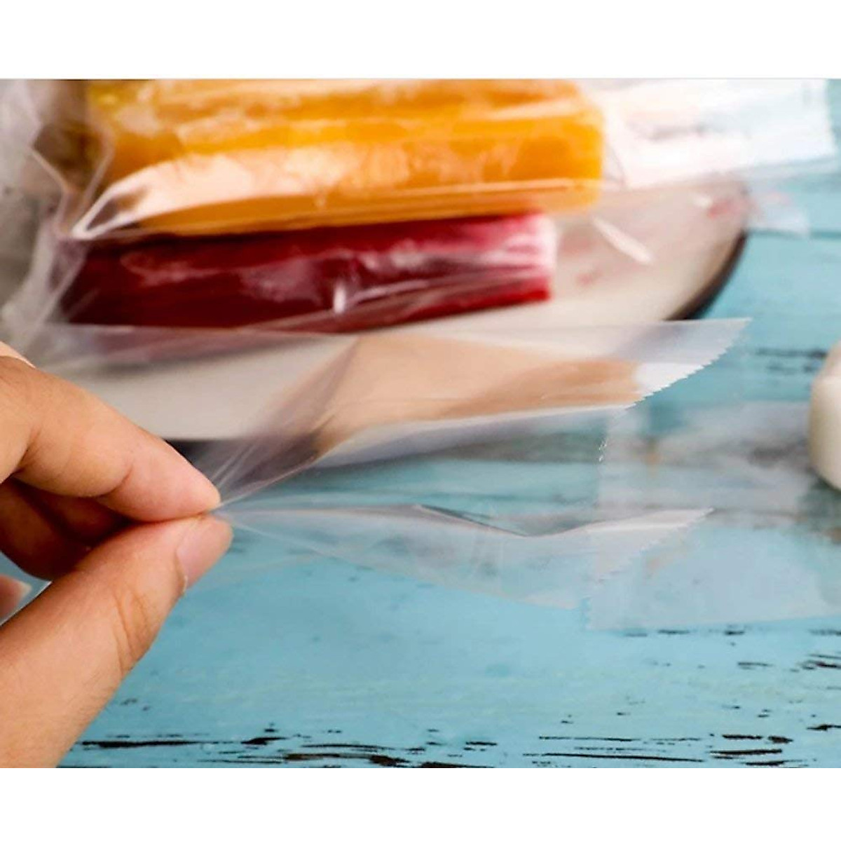 Ice Popsicles Bags Thick Frozen Pops Ice Cream Plastic Wrappers for Candy Food Grade Hot Sealing Packing Containers (200Pcs ,Clear)